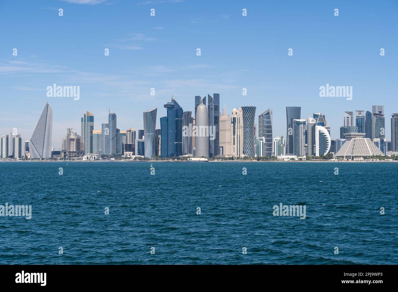 Doha, Qatar - March 18, 2023: Doha skyline view from Old Doha port ...