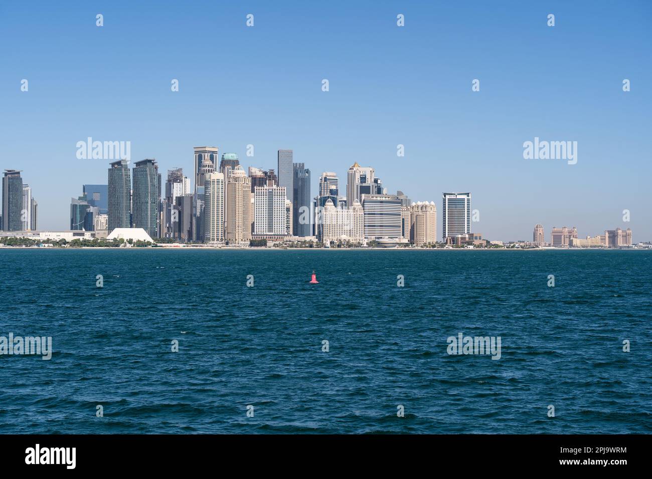 Doha, Qatar - March 18, 2023: Doha skyline view from Old Doha port ...