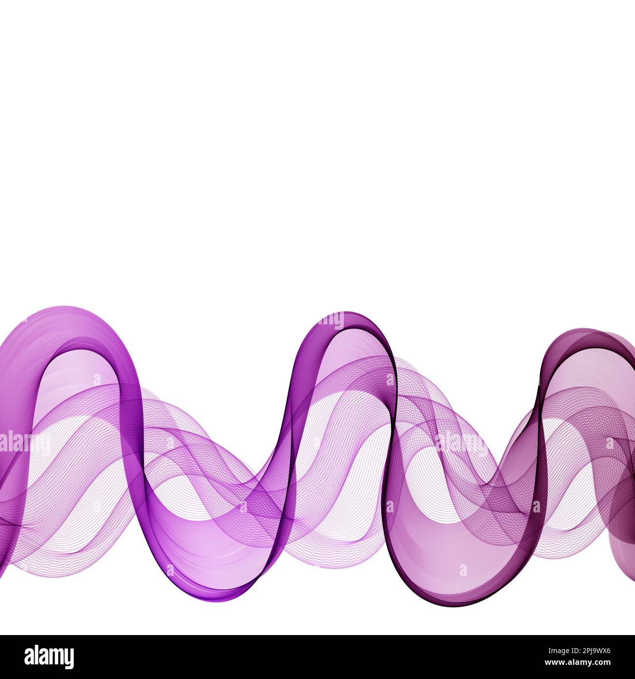 Colorful Design Element Gradient Wave Line Isolated on White Background ...