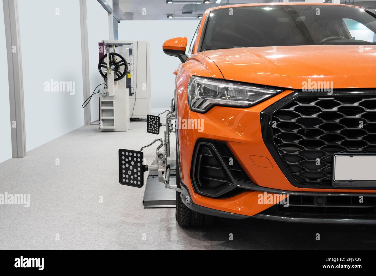 Wheel alignment in car service. High quality photo Stock Photo - Alamy