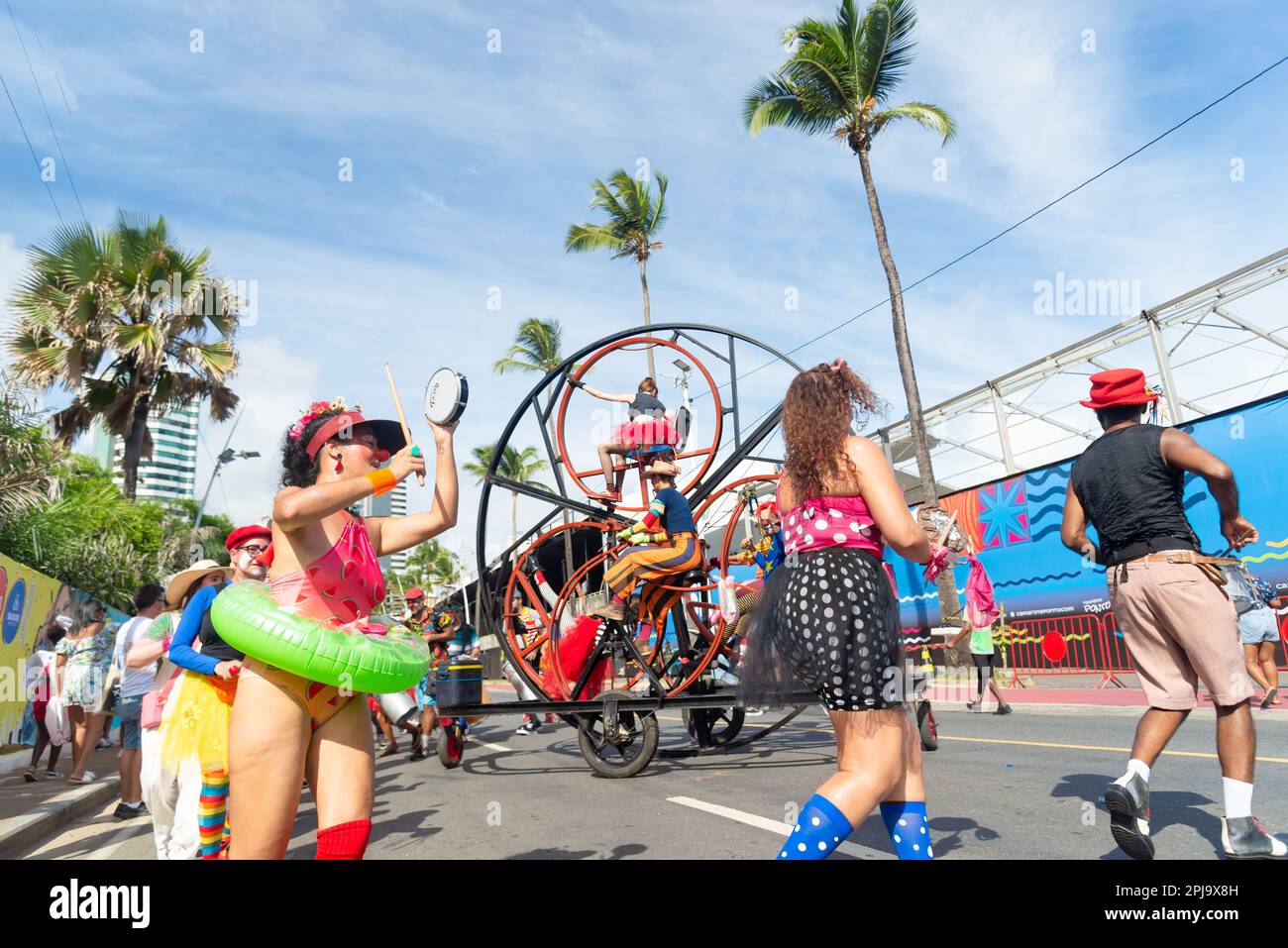 Salvador, Bahia, Brazil - February 11, 2023: Circus performers dance ...