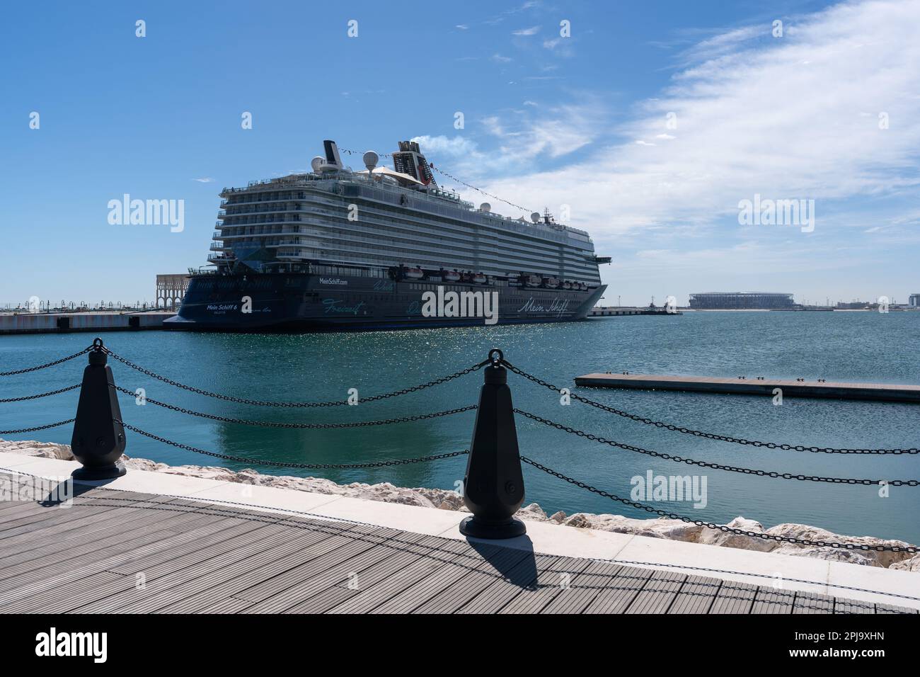 Doha, Qatar - March 18, 2023: Luxury cruise ship the Mein Schiff 6 ...