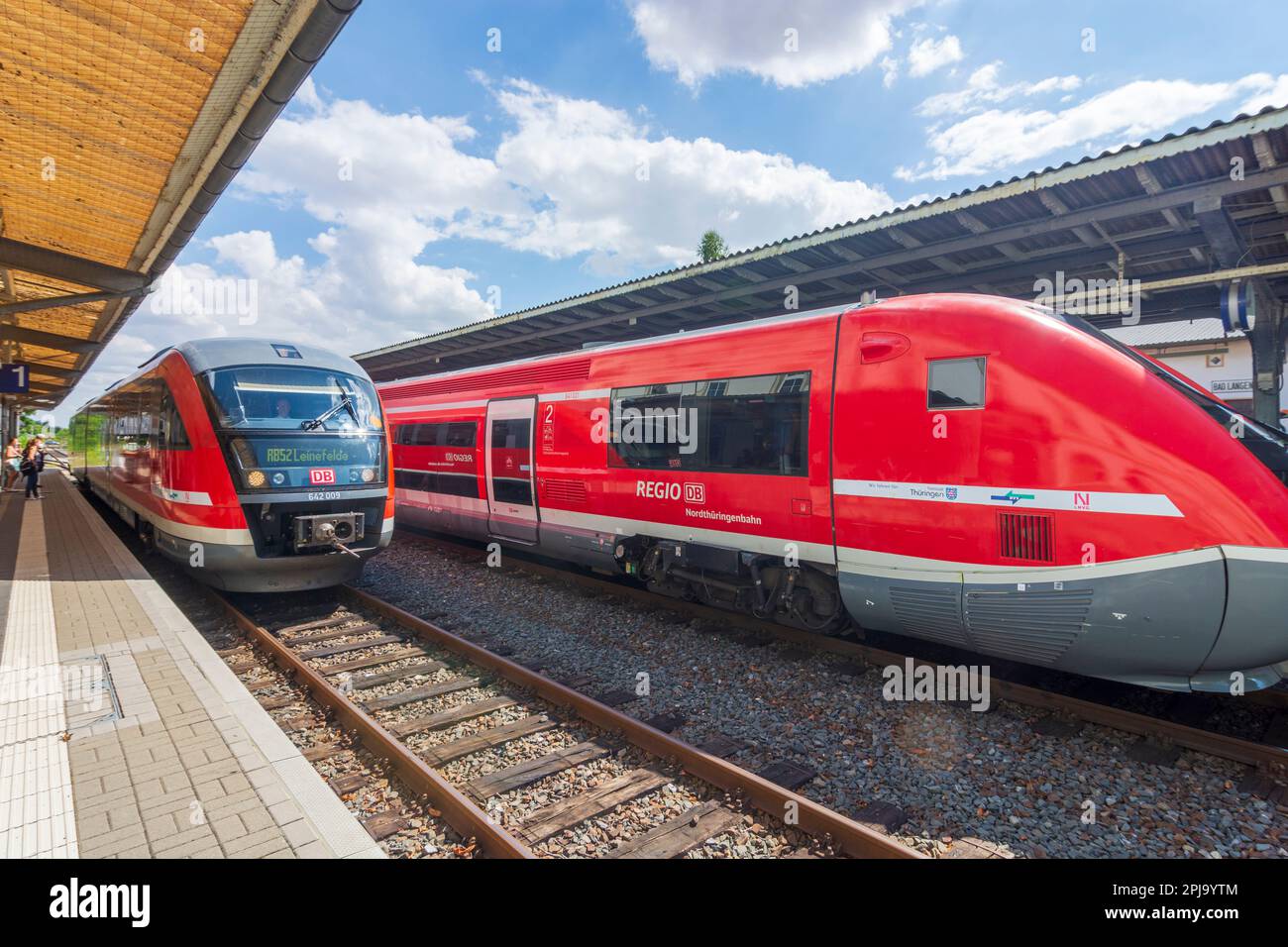 Bad Langensalza: Bad Langensalza railway station, local train in , Thüringen, Thuringia, Germany ...