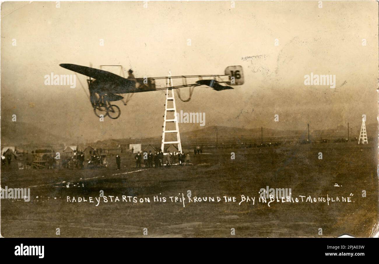 Shows English aviator James Radley in monoplane Stock Photo - Alamy