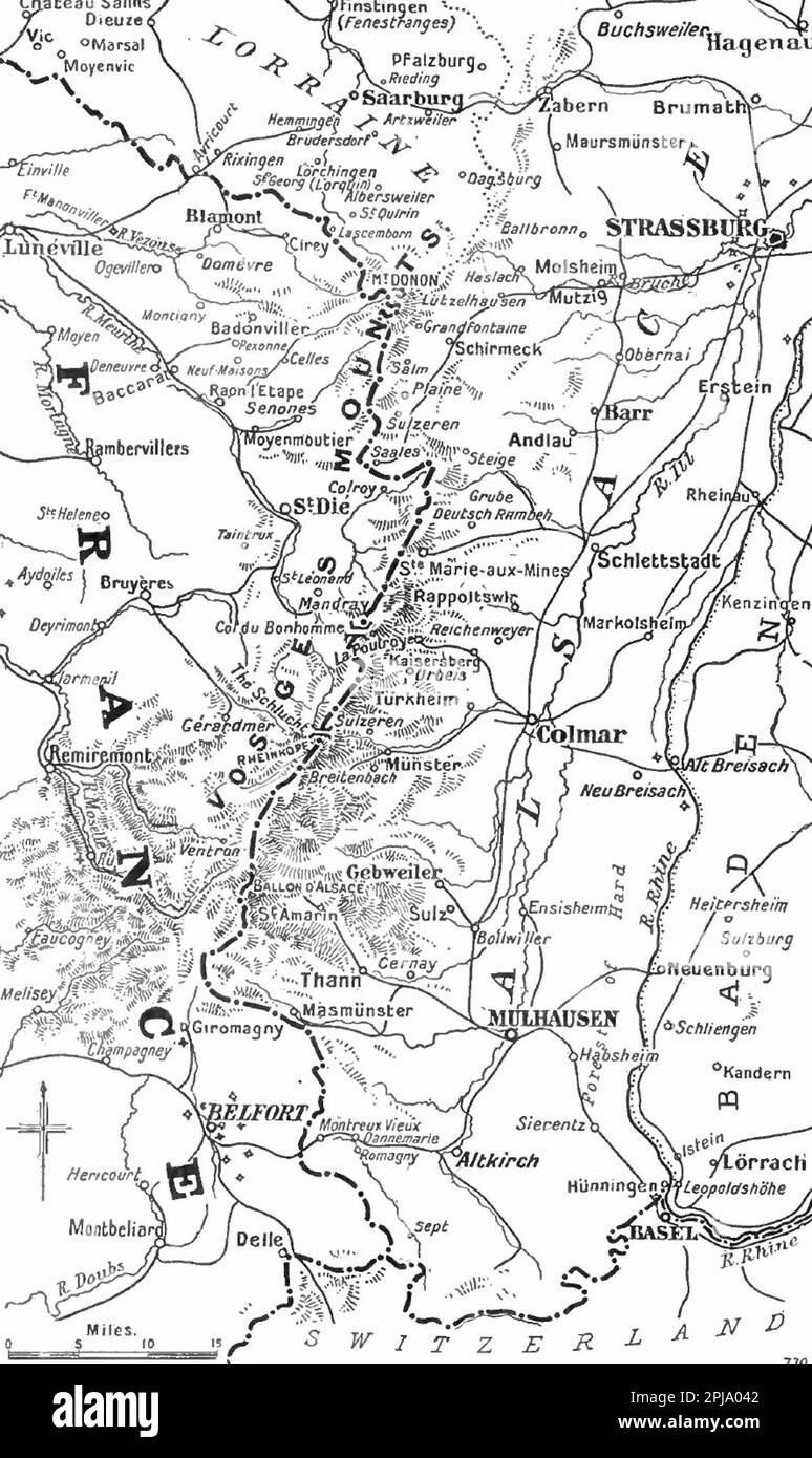 Map of Alsace, 1914 Stock Photo - Alamy