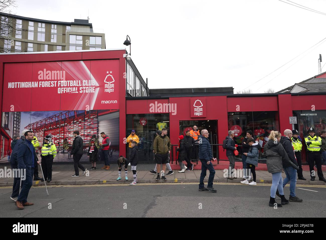 Nottingham Forest fans outside the club shop before the Premier League ...