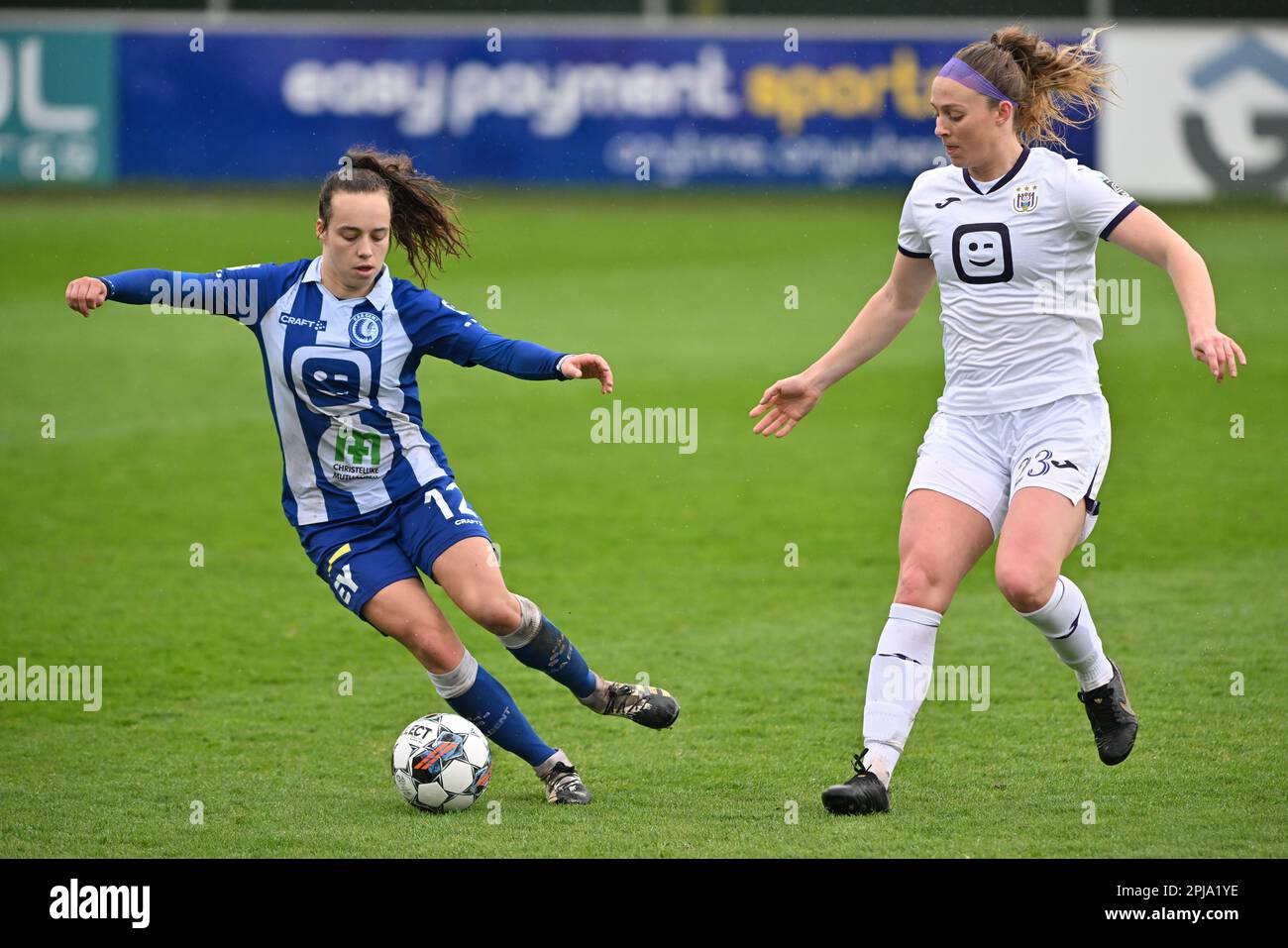 Jasmien Mathys (12) of Gent pictured with Allie Alexis Thornton (23) of ...