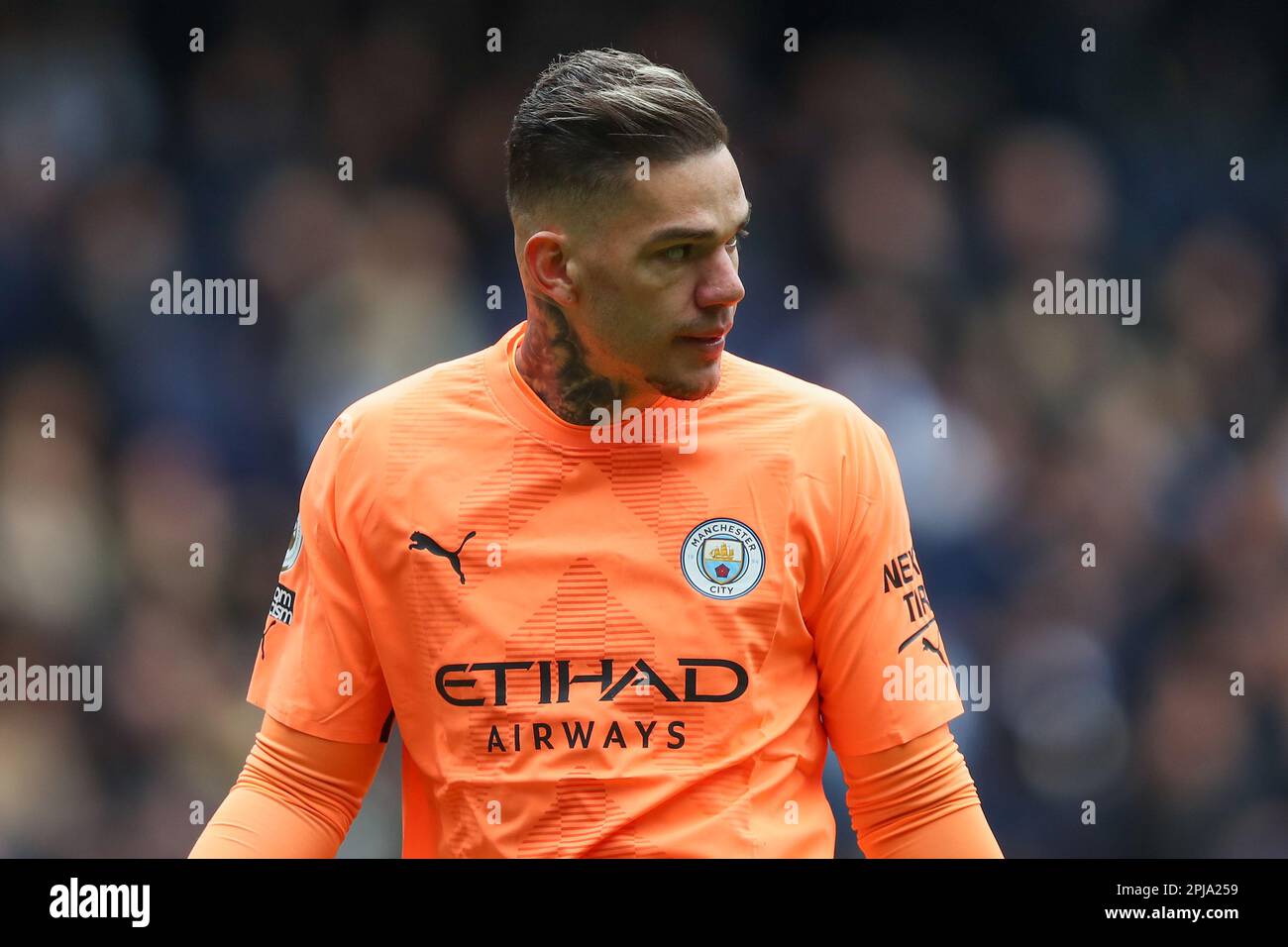 Ederson #31 of Manchester City during the Premier League match ...