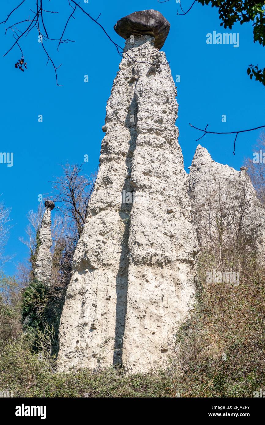 Pyramids of Zone,Cislano, Italy, A unique form of erosion created an ...