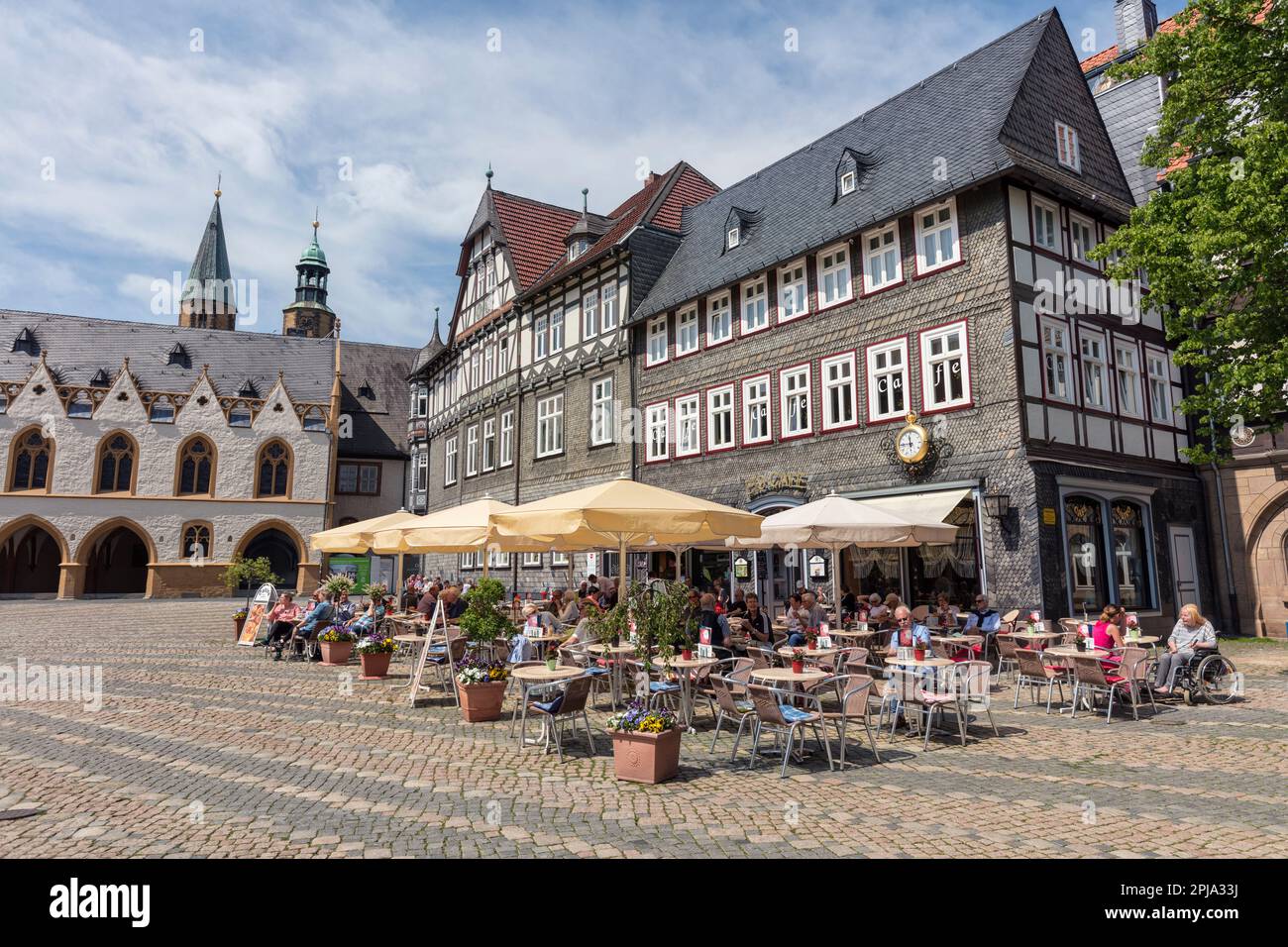 Historic, charming medieval half timbered buildings, shops, cafes ...