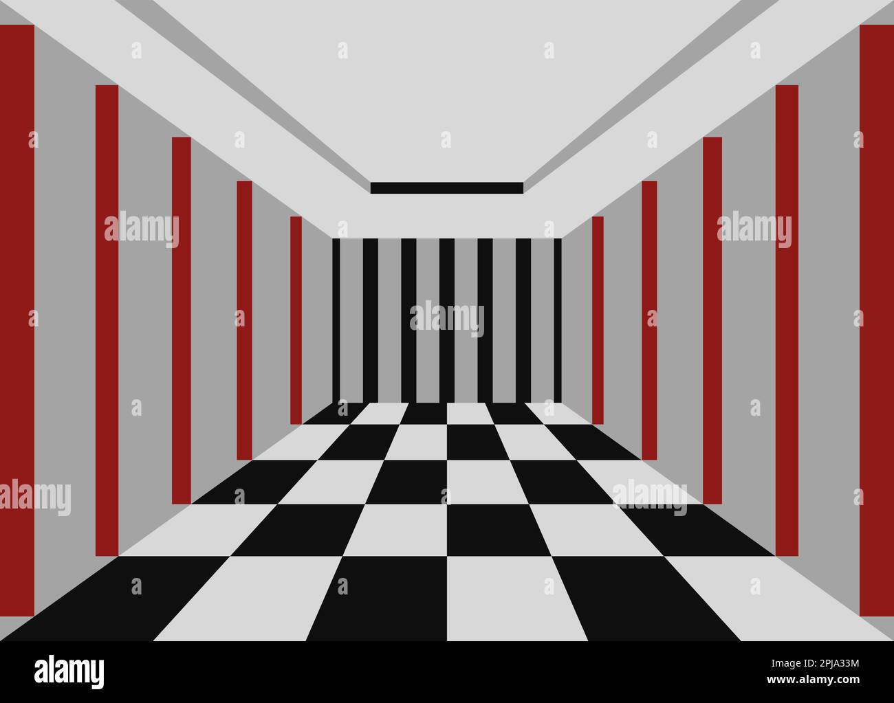 optical illusion room chess tile pattern. psychedelic room vector ...