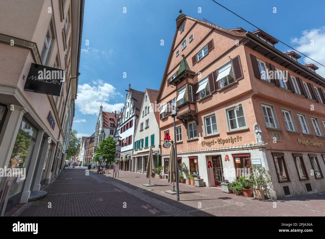 Historic half timbered shops, residential buildings, cafes and ...