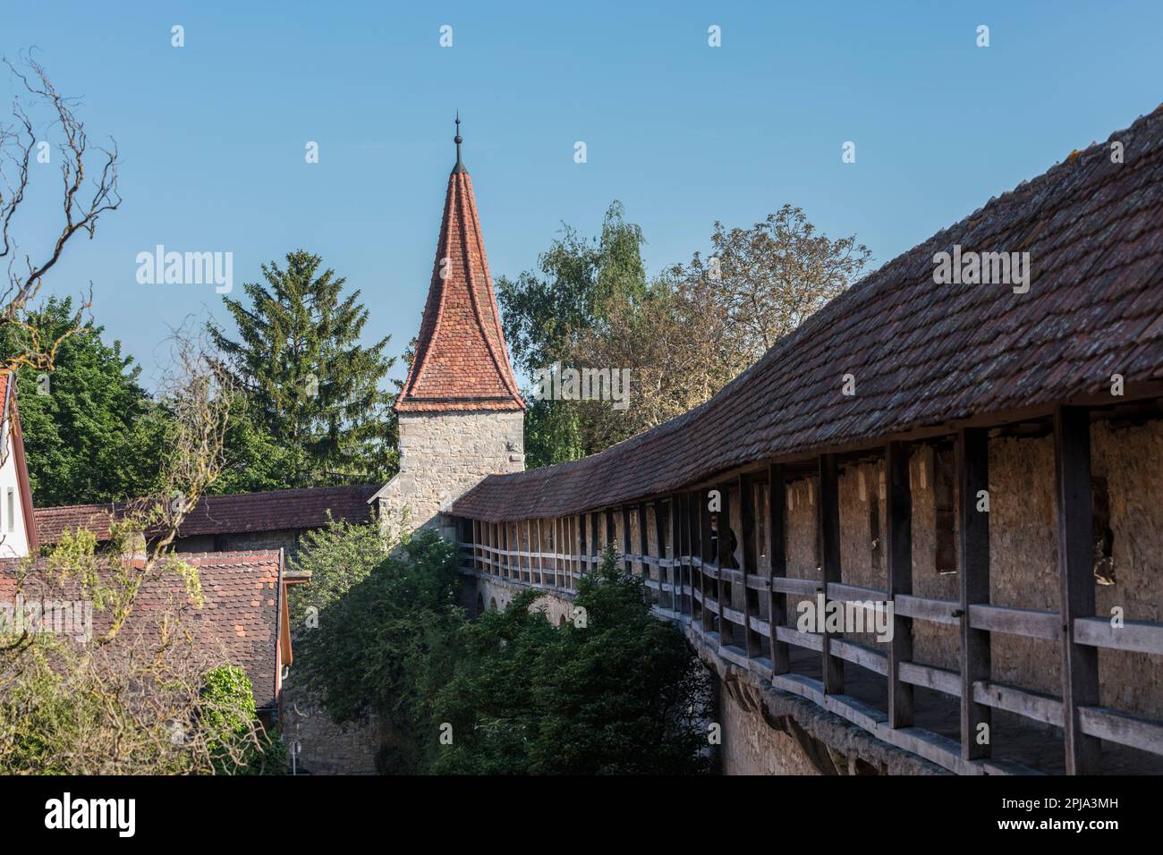 Ramparts, walkways on historic medieval fortifications on city wall in ...