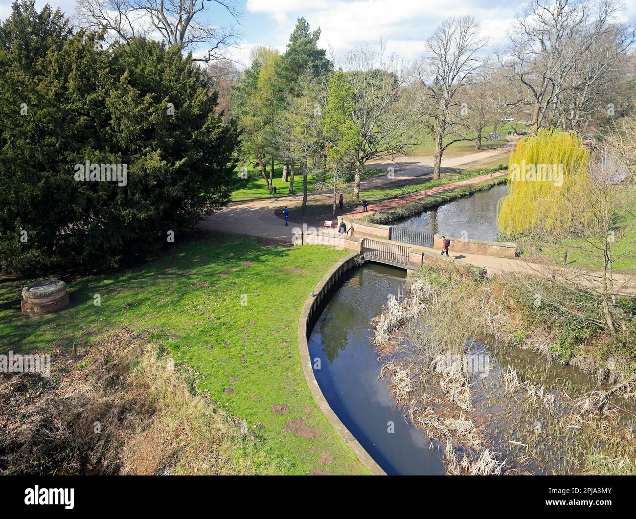 Bute Park and Bute Dock Feeder Canal, from elevated position.. March ...