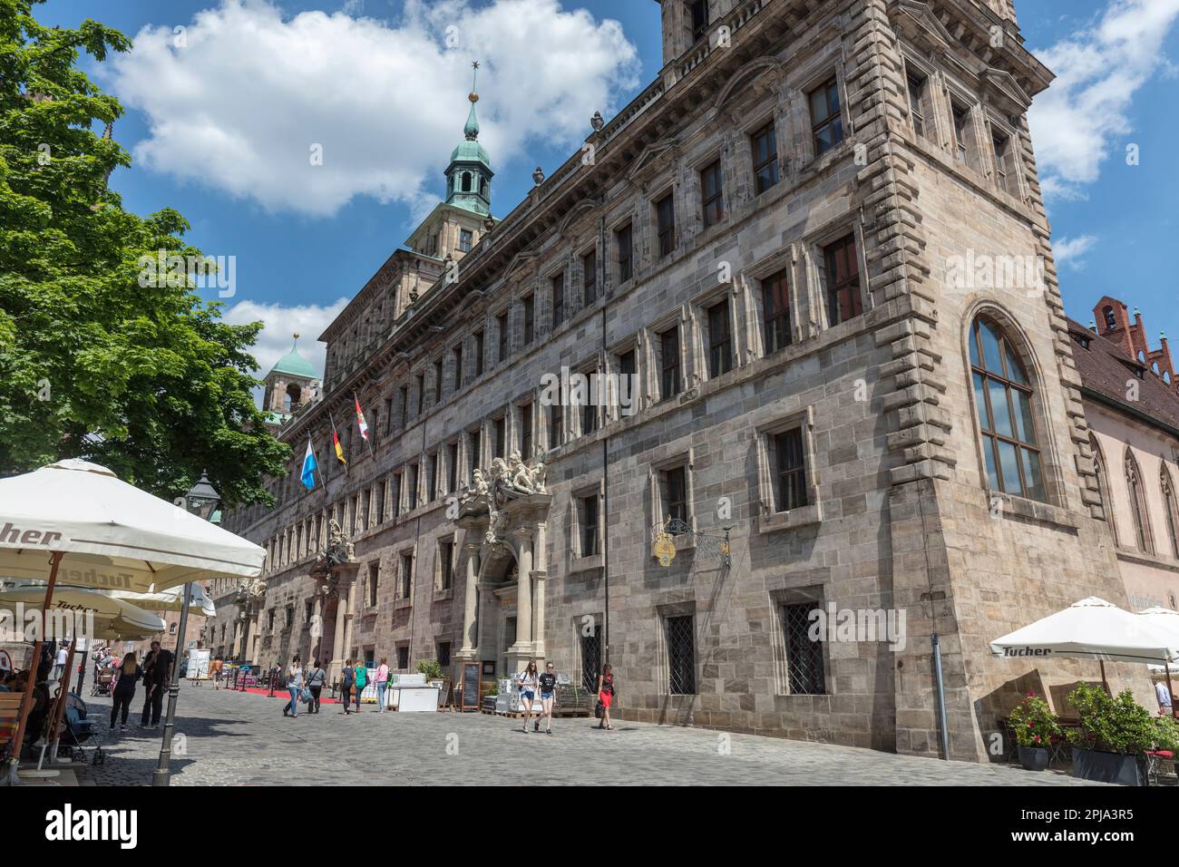 Renaissance style, City Hall or Rathaus from 1622 in in Rathausplatz ...