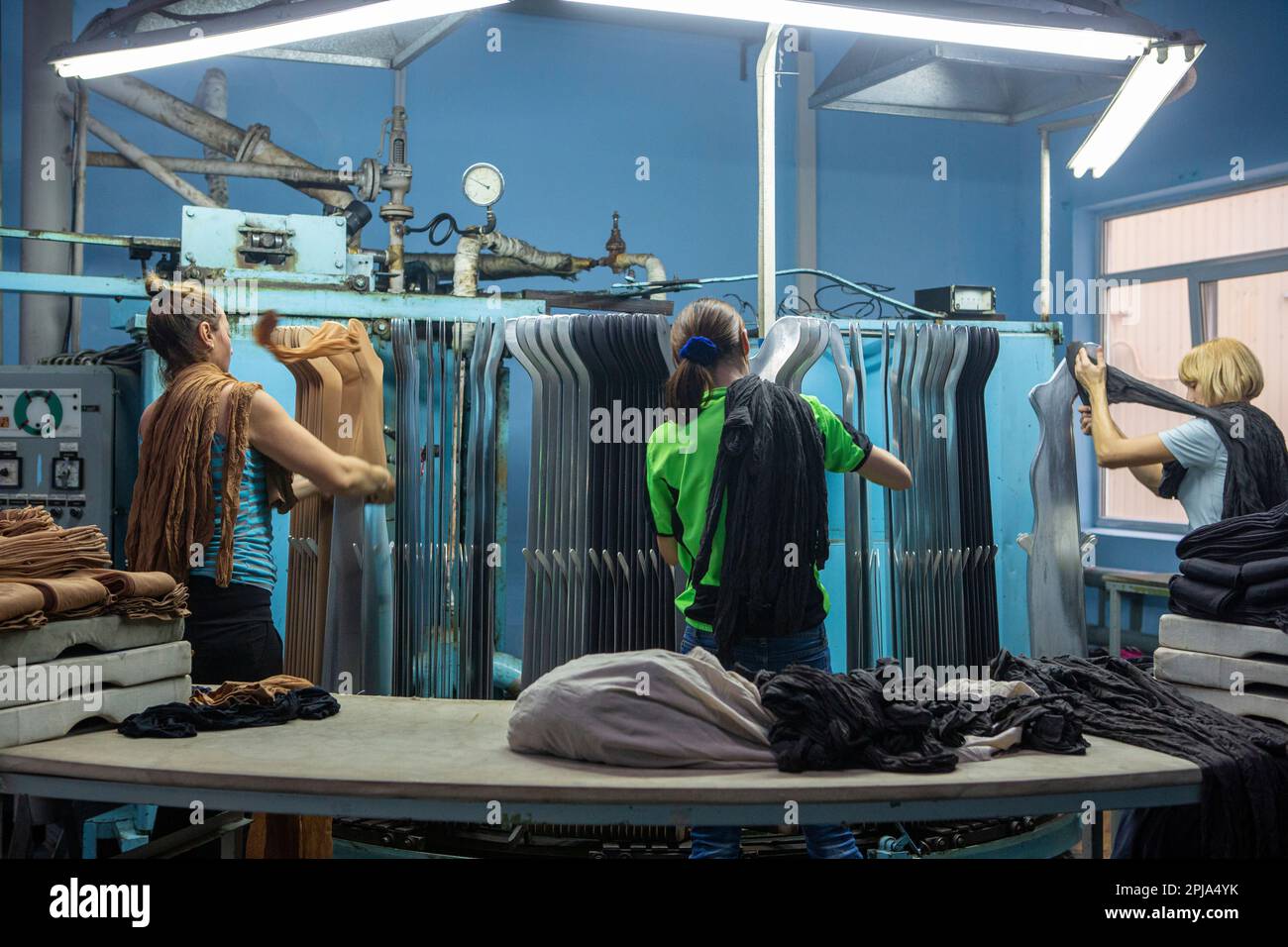 Industrial production line manufacturing cotton hi-res stock ...