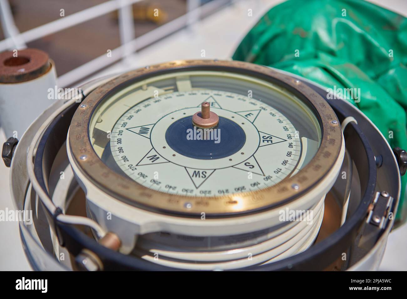 Gyrocompass on the bridge in close-up Stock Photo - Alamy