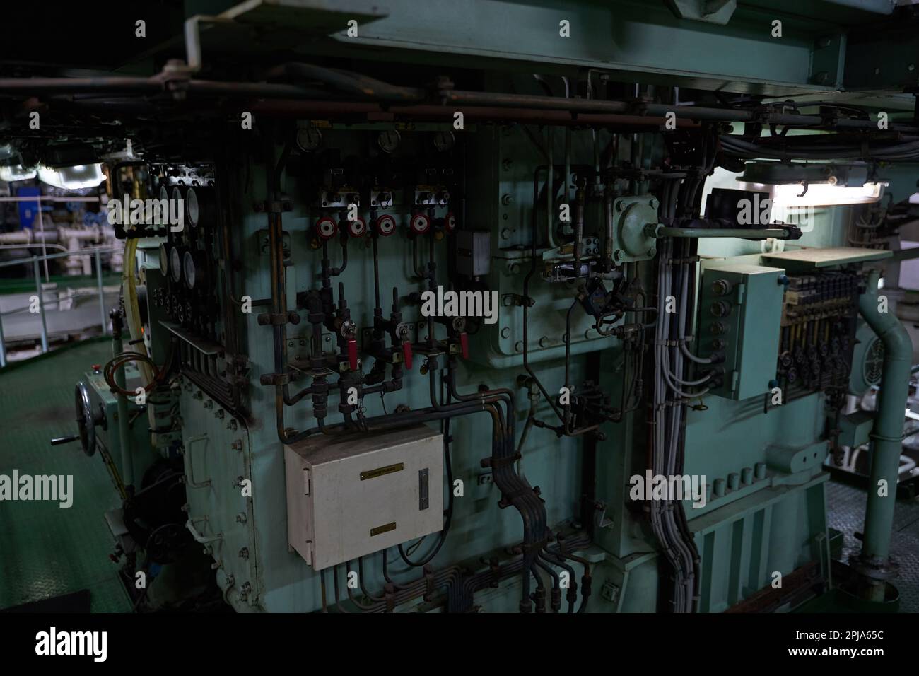 Ship's engine room. Vessel's ( Ship ) Engine Room Space / industrial ...