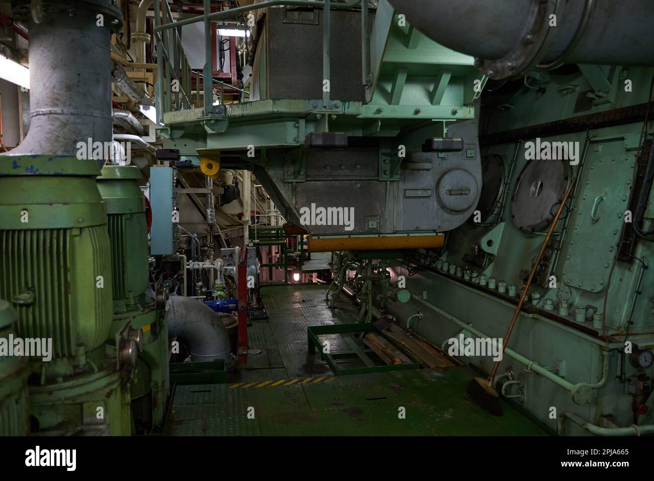 Ship's engine room. Vessel's ( Ship ) Engine Room Space / industrial ...
