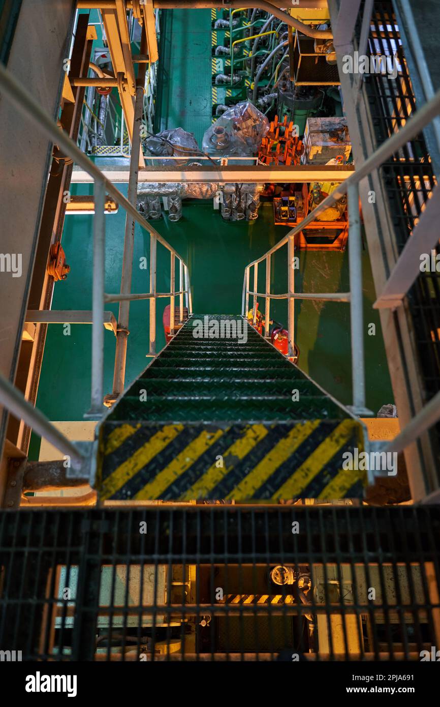 Ship's engine room. Vessel's ( Ship ) Engine Room Space / industrial ...