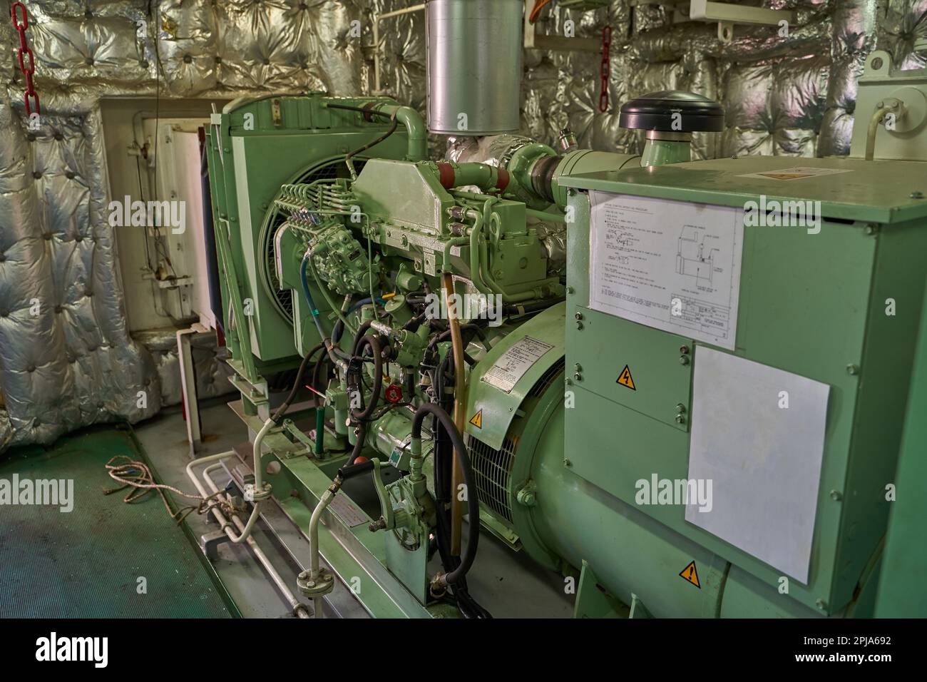 Ship's engine room. Vessel's ( Ship ) Engine Room Space / industrial ...