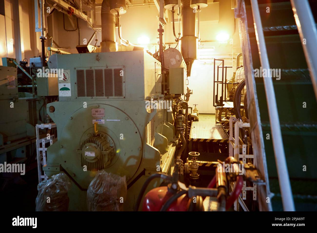 Ship's engine room. Vessel's ( Ship ) Engine Room Space / industrial ...