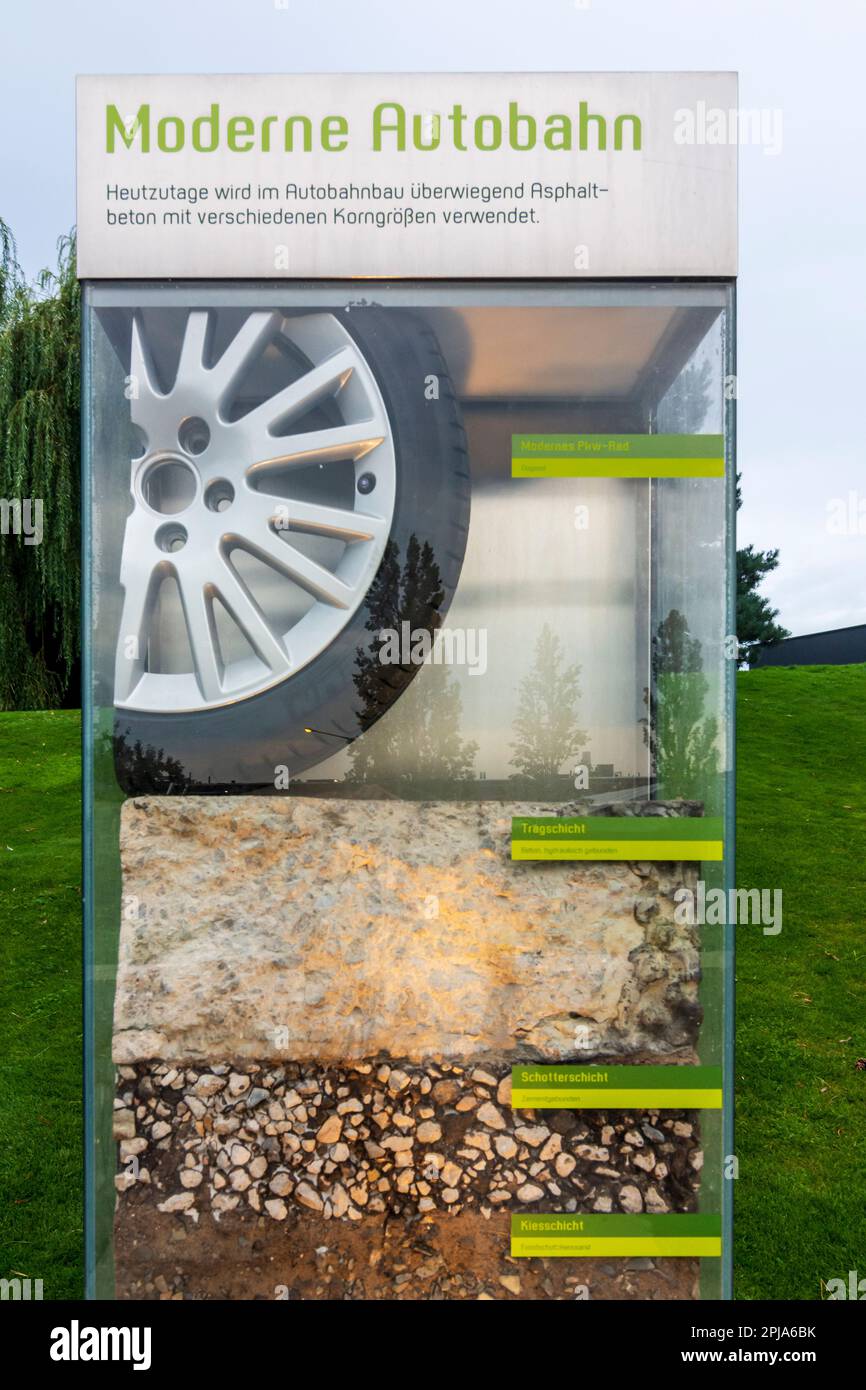 Wolfsburg: Cross-section of the road structure of the Autobahn (freeway ...