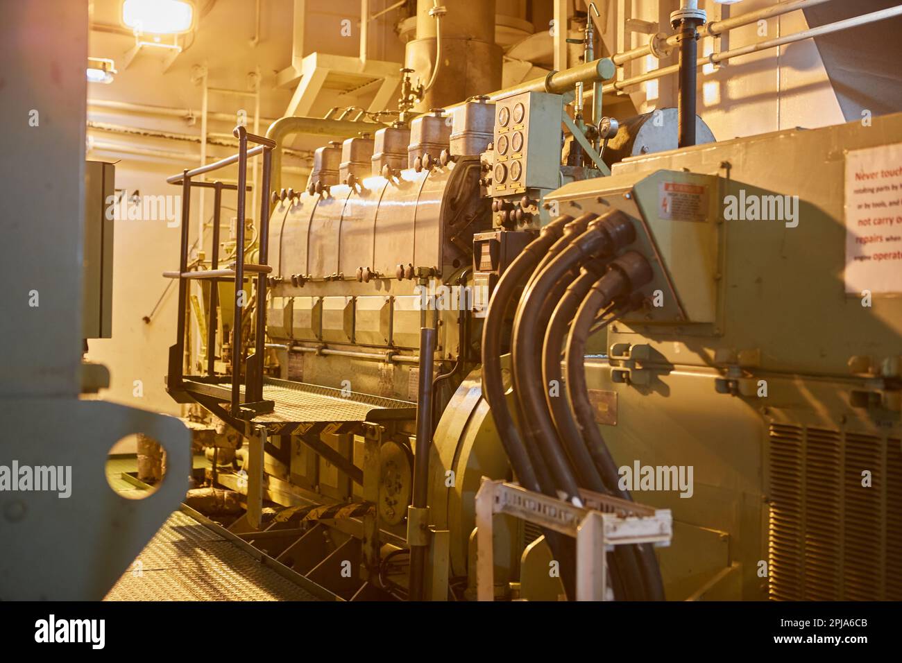 Ship's engine room. Vessel's ( Ship ) Engine Room Space / industrial ...