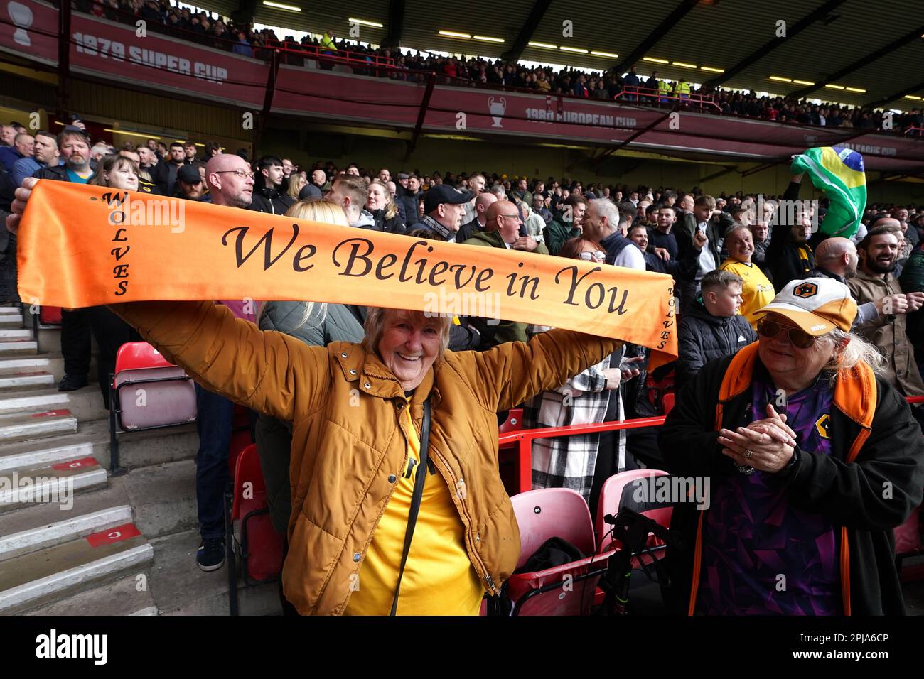 Wolverhampton Wanderers fans in the stadium during the Premier League ...