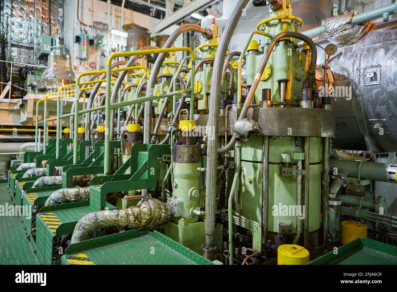 Ship's engine room. Vessel's ( Ship ) Engine Room Space / industrial ...