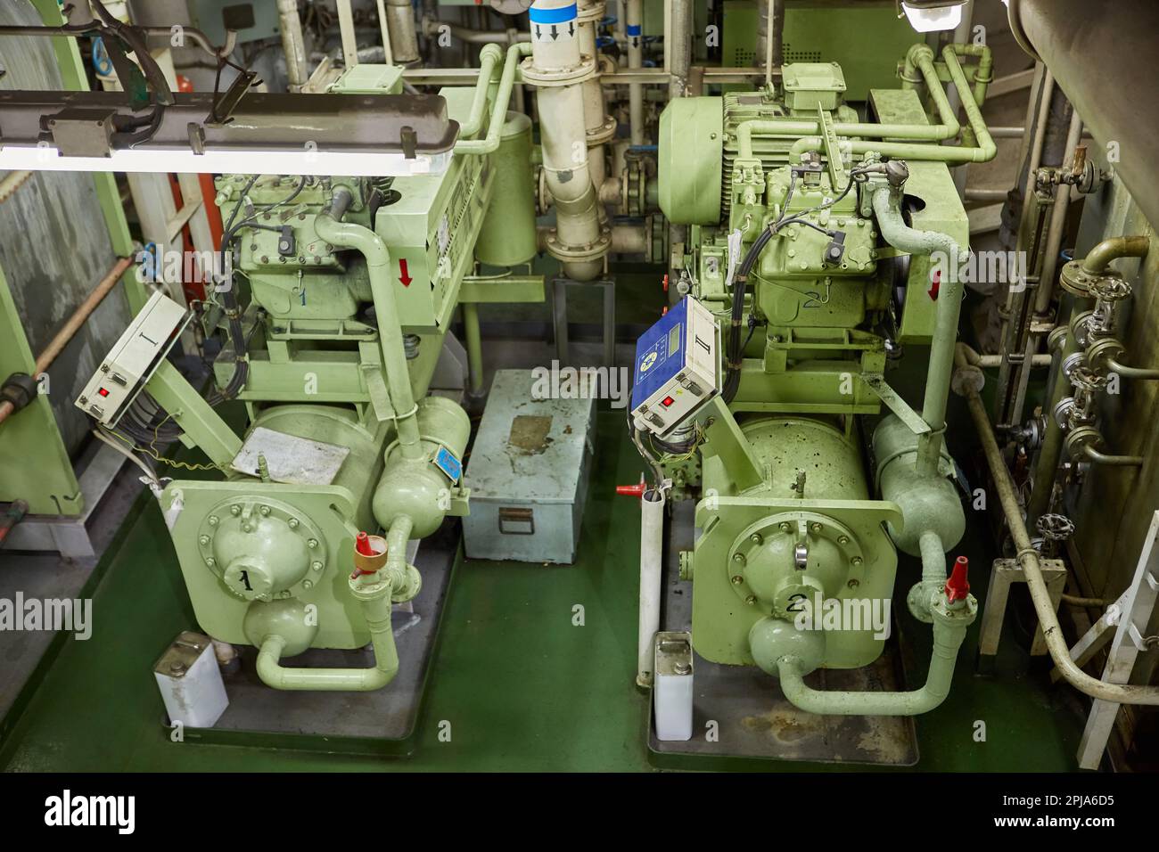 Ship's engine room. Vessel's ( Ship ) Engine Room Space / industrial ...