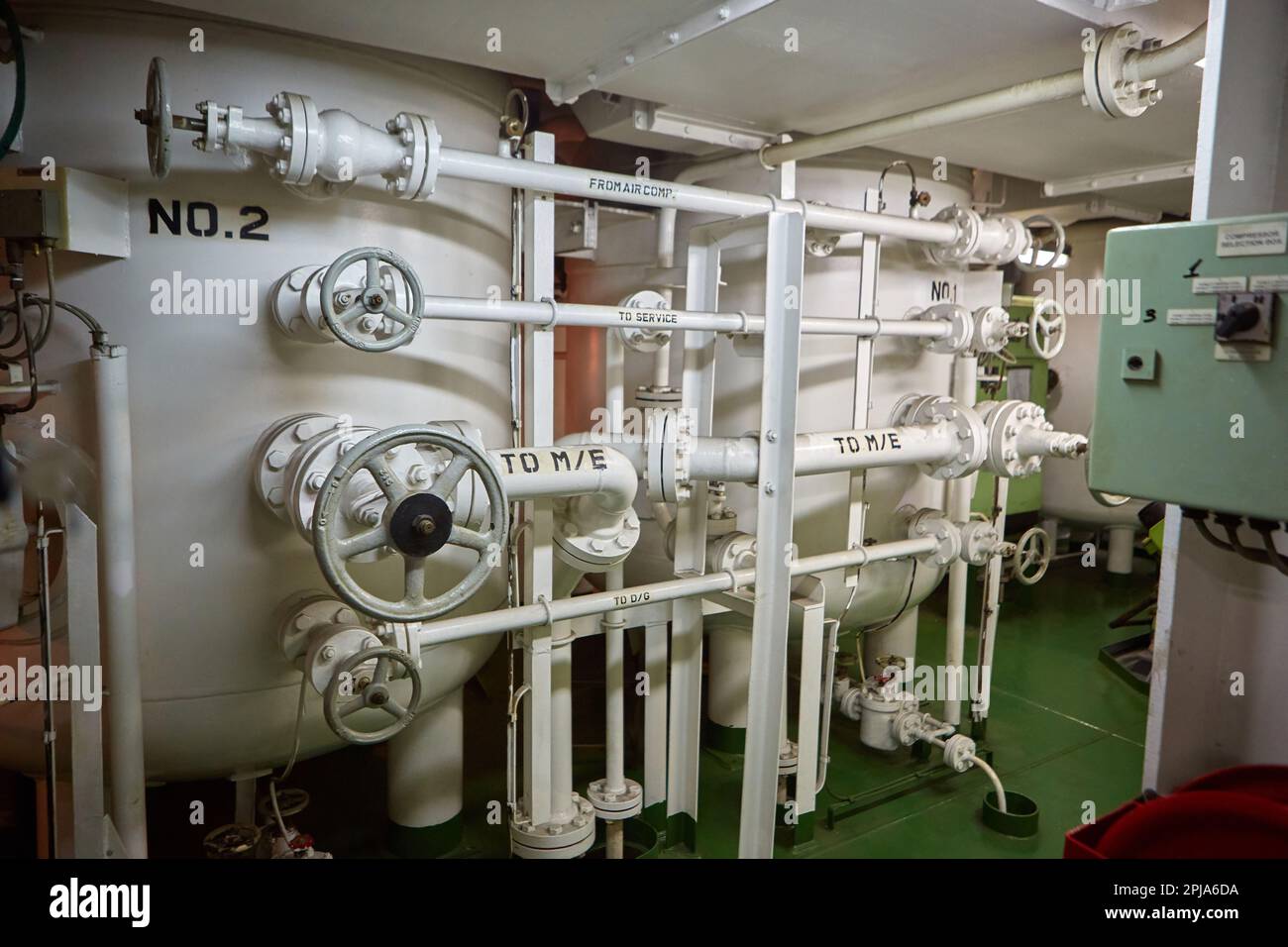 Ship's engine room. Vessel's ( Ship ) Engine Room Space / industrial ...