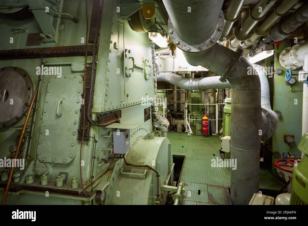 Ship's engine room. Vessel's ( Ship ) Engine Room Space / industrial ...