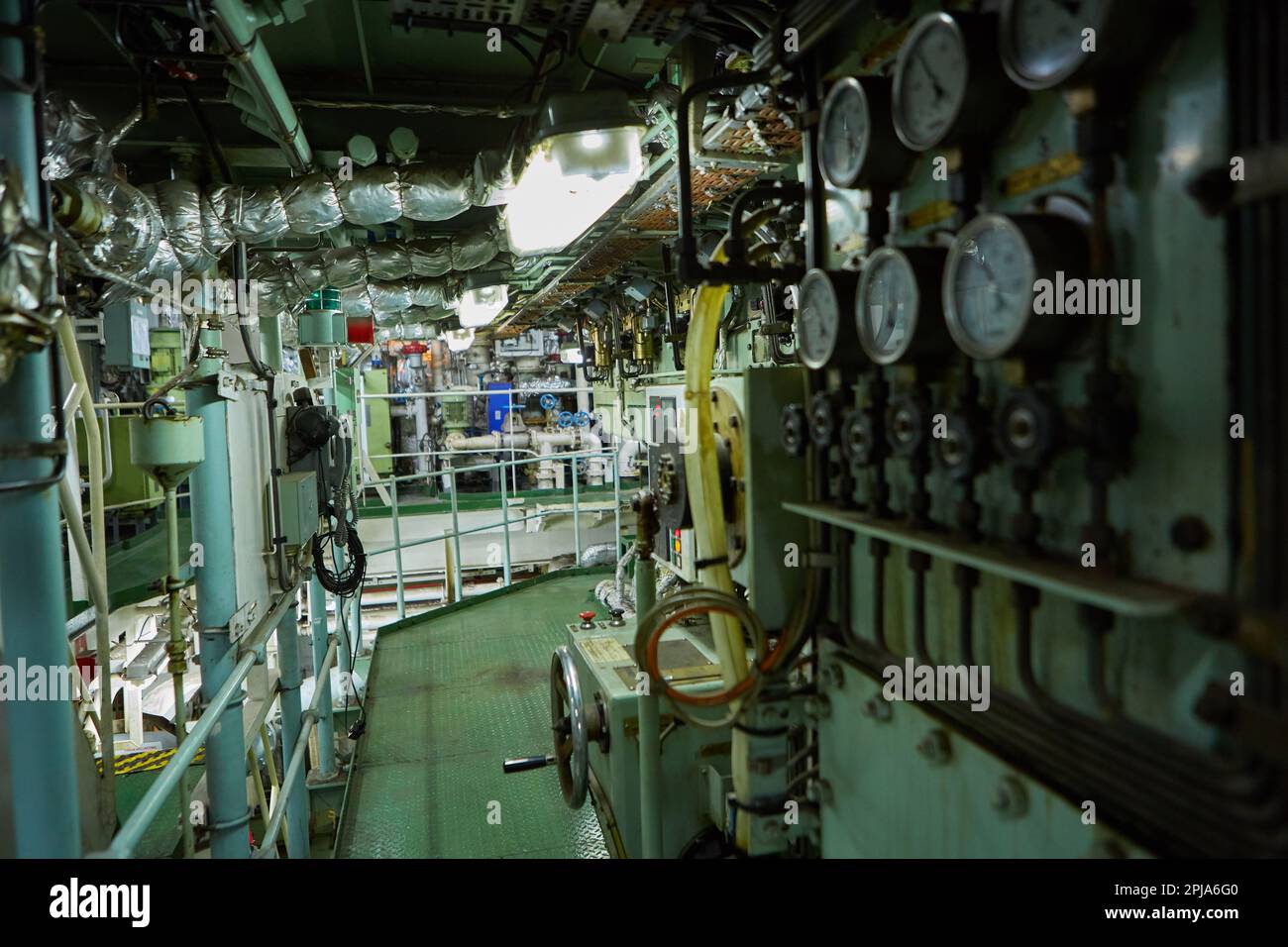 Ship's engine room. Vessel's ( Ship ) Engine Room Space / industrial ...