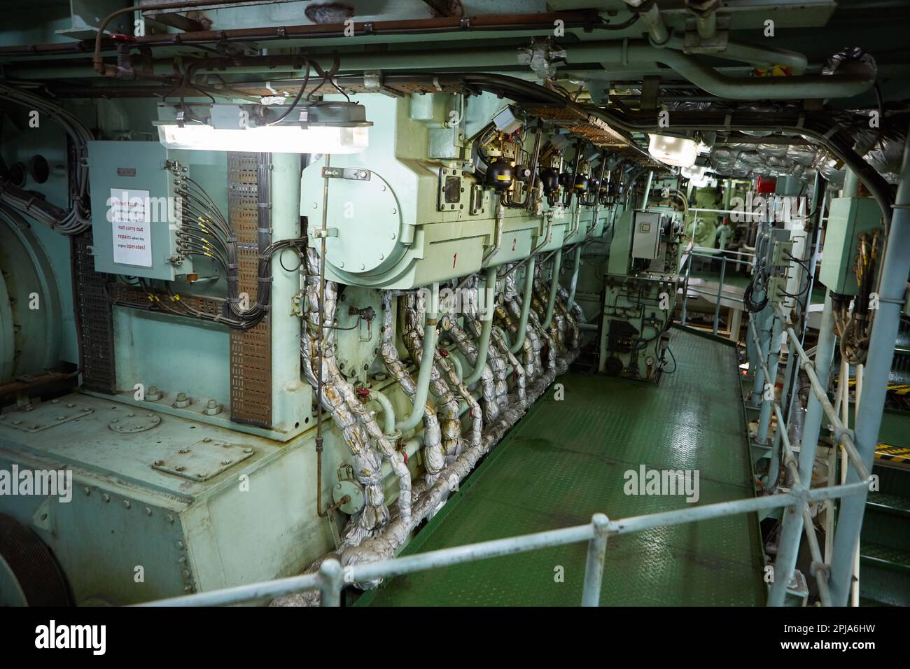 Ship's engine room. Vessel's ( Ship ) Engine Room Space / industrial ...