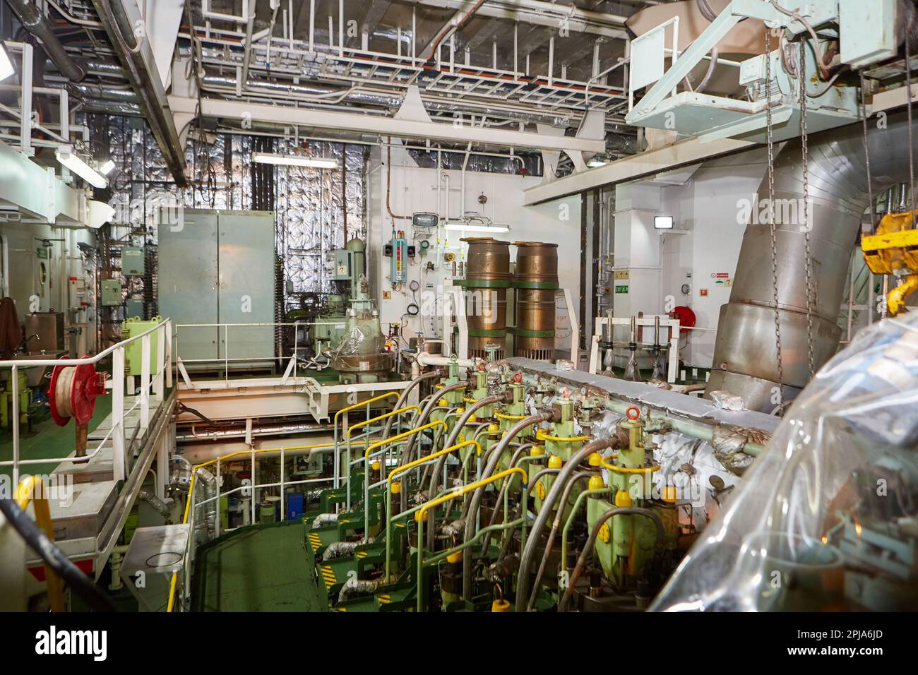 Ship's engine room. Vessel's ( Ship ) Engine Room Space / industrial ...
