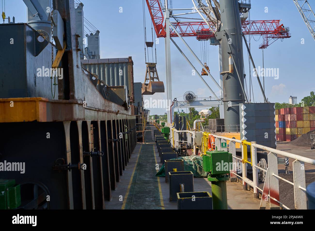 Bulker ship 's deck. Part of the vessel close-up Stock Photo - Alamy