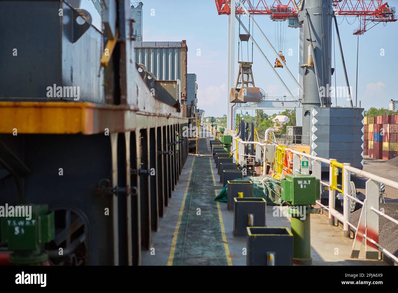 Bulker ship 's deck. Part of the vessel close-up Stock Photo - Alamy
