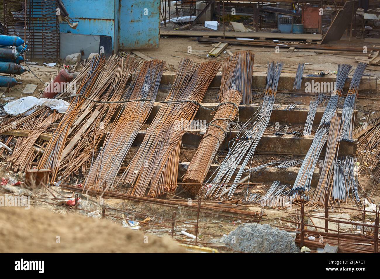steel reinforcement at the construction site Stock Photo - Alamy