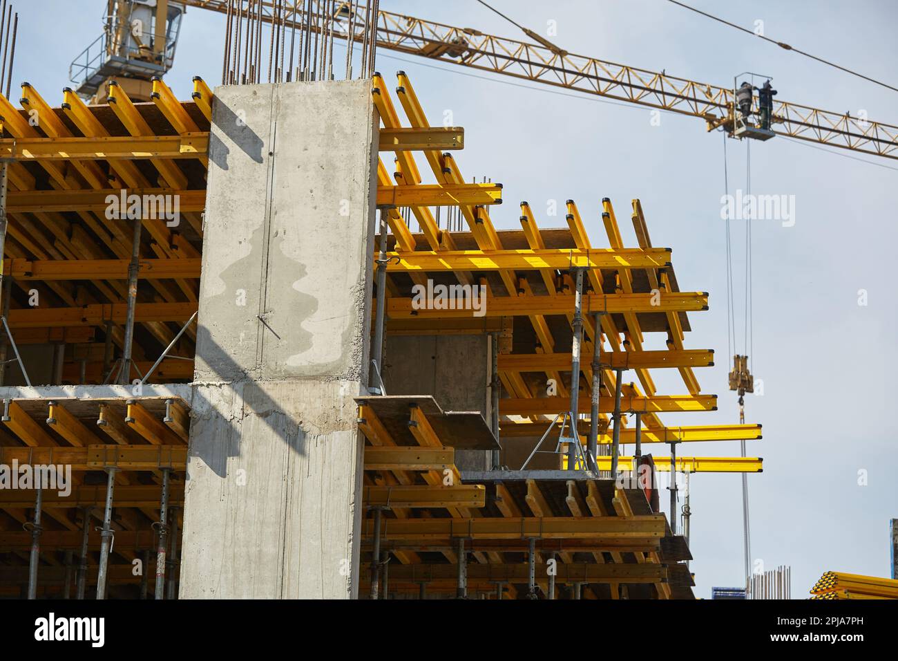 Construction site. High rise Building under construction. Construction ...