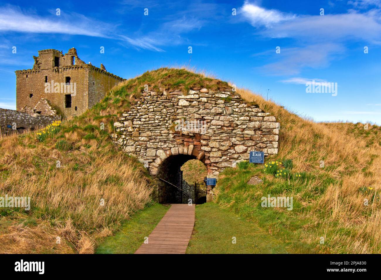 Dunnottar Castle Stonehaven Aberdeenshire Scotland exit from the castle ...