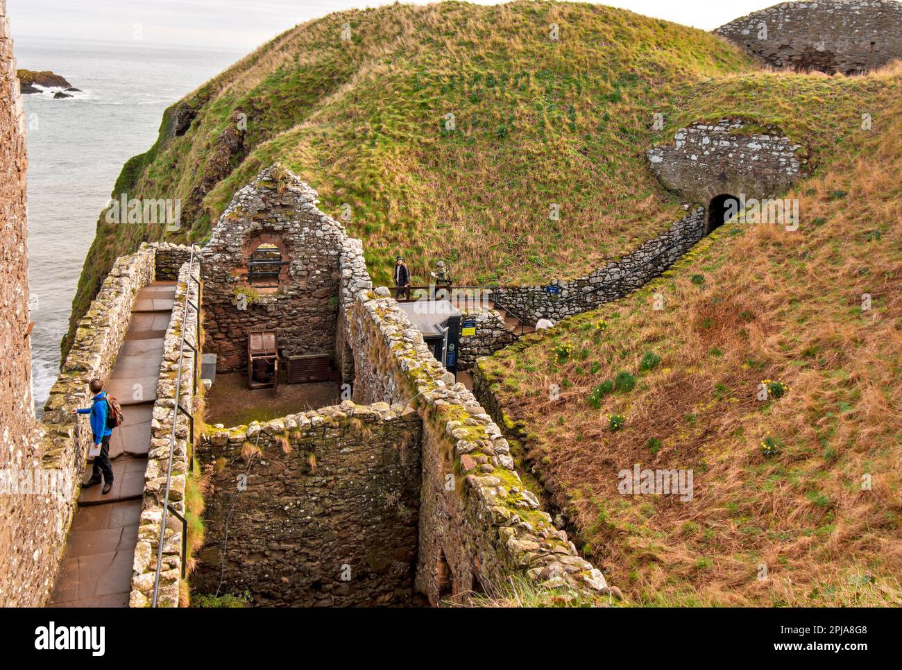 Dunnottar Castle Stonehaven Aberdeenshire the Gateway buildings and ...