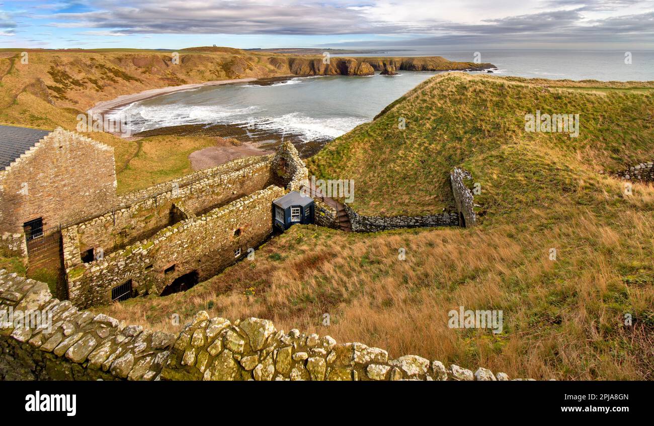 Dunnottar Castle Stonehaven Aberdeenshire the Gateway buildings ...