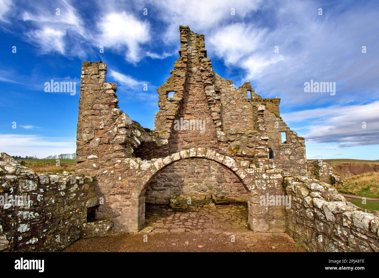 Dunnottar Castle Stonehaven Aberdeenshire the Smithy and large chimney ...