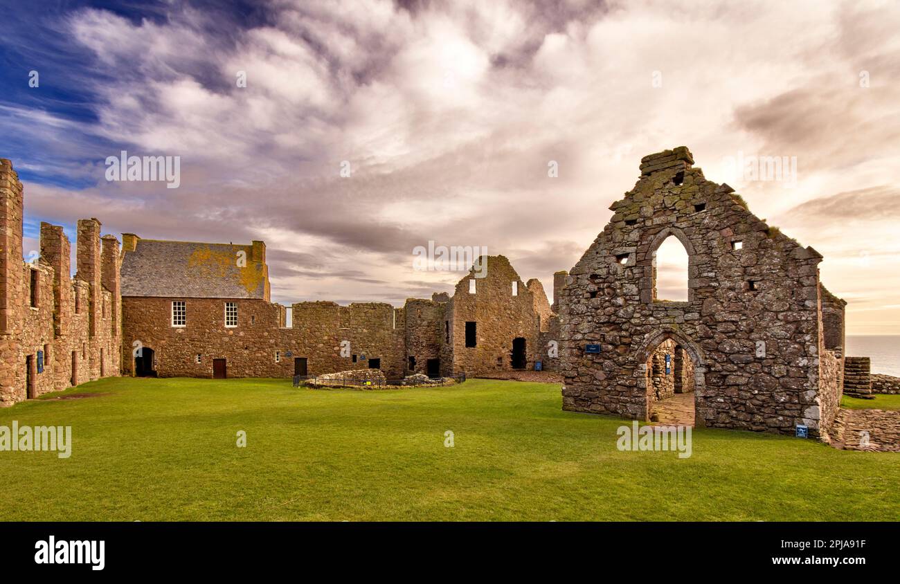 Dunnottar Castle Stonehaven Aberdeenshire view of chapel the west and ...