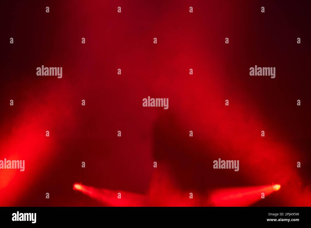 Red stage lights with smoke on concert. Background in show. Interior ...