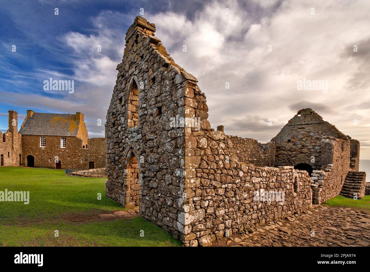 Dunnottar Castle Stonehaven Aberdeenshire view of the chapel and the ...