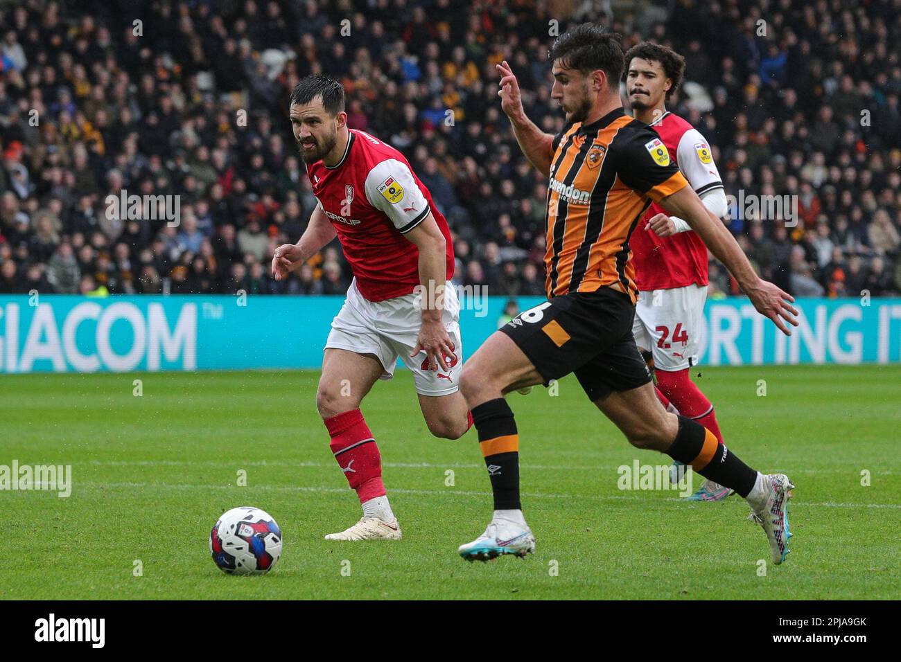 Hull, UK. 01st Apr, 2023. Ryan Longman #16 of Hull City breaks through ...