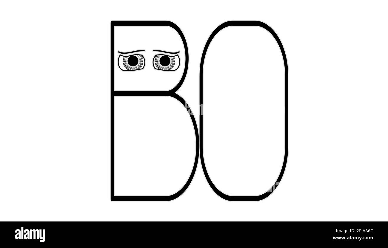 Signature capital letters BO, design cartoon eye Stock Photo - Alamy