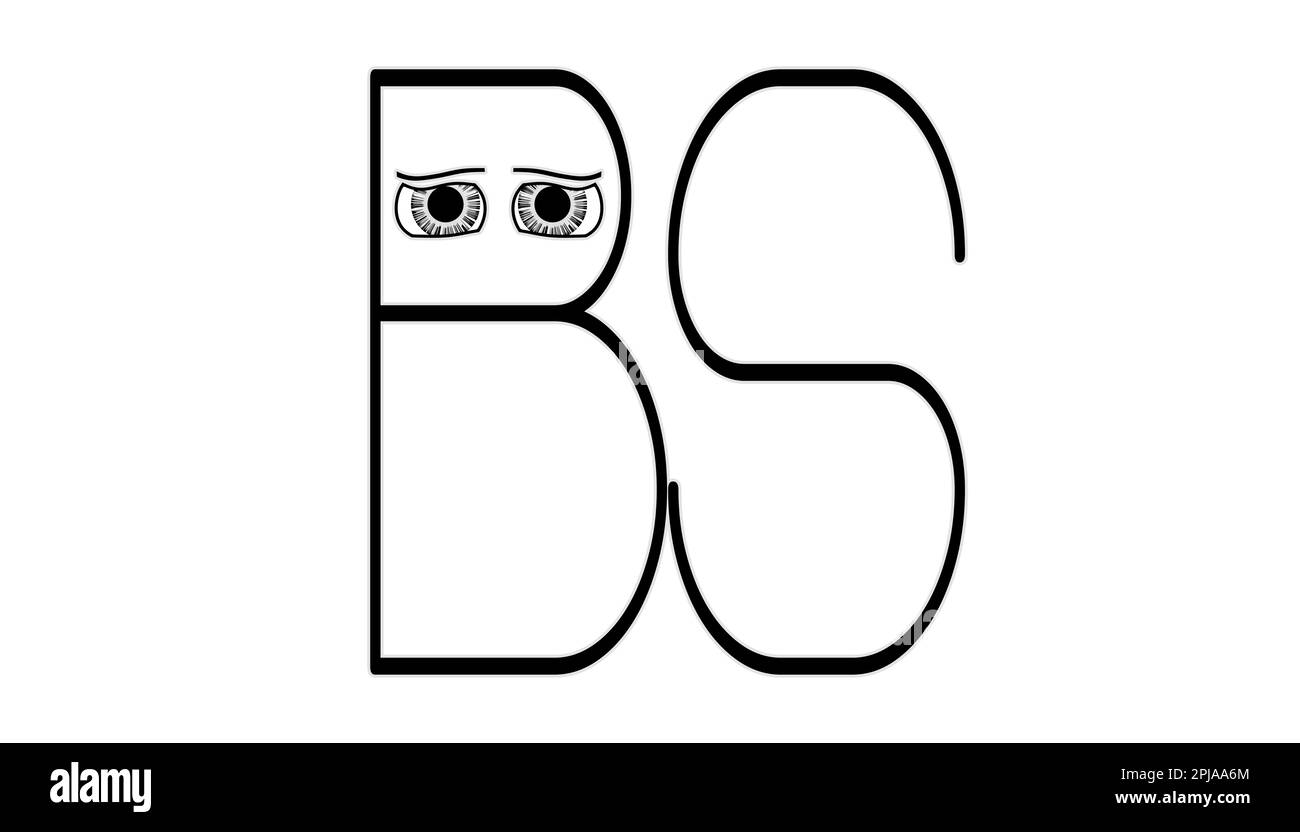 Signature capital letters BS, design cartoon eye Stock Photo - Alamy